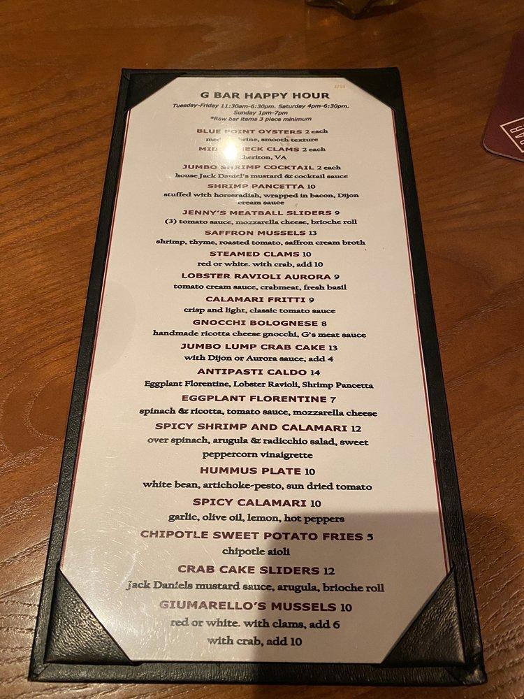 Menu at Giumarello's Restaurant & G Bar, Haddon Township