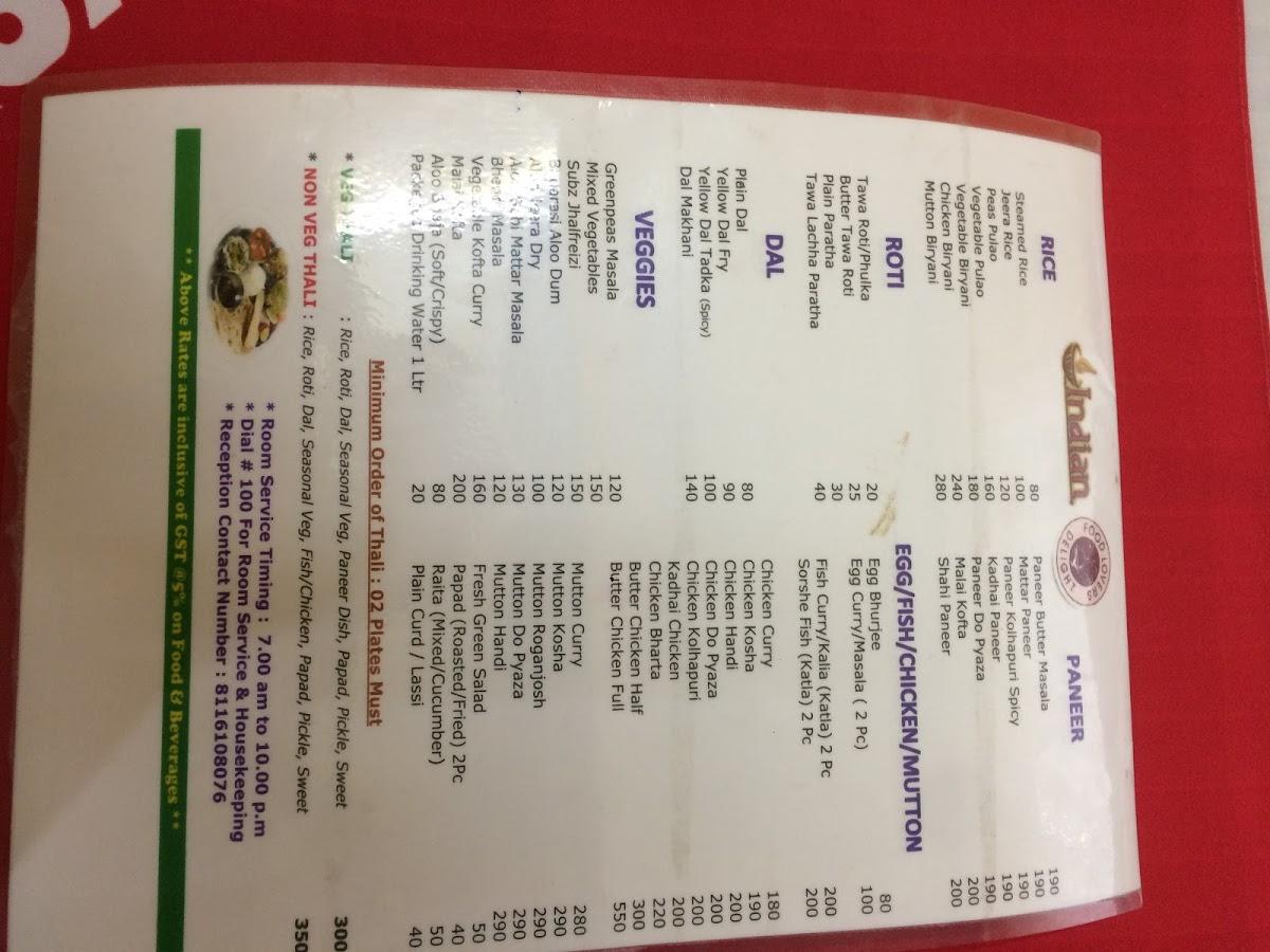 Menu at Restaurant Zinger, Sukna Forest