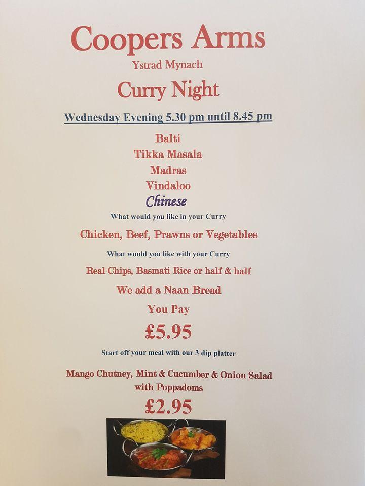 Menu at The Coopers Arms pub & bar, Hengoed