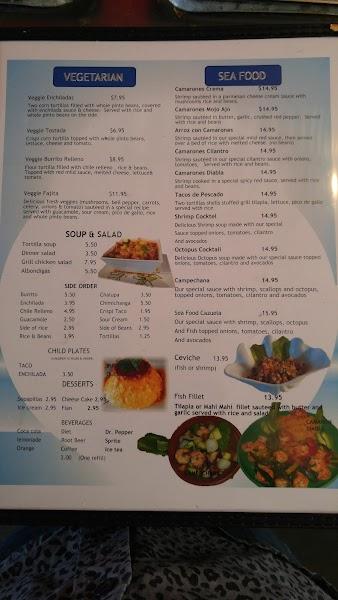 Menu at El Dorado restaurant, Roseburg
