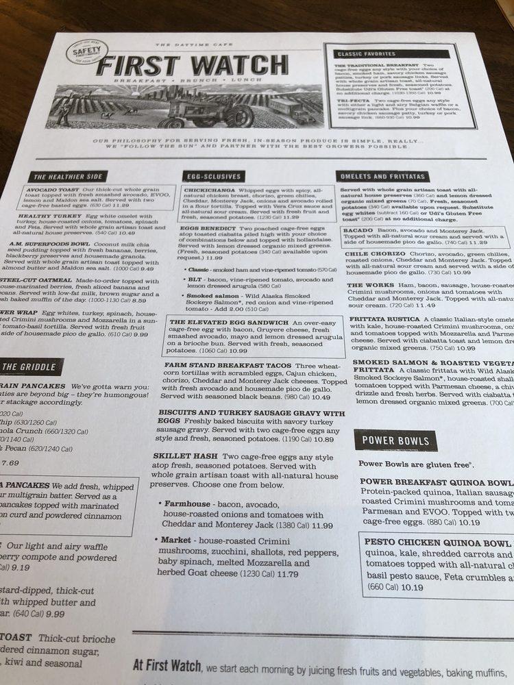 Menu at First Watch cafe, Denver, S Parker Rd Ste A