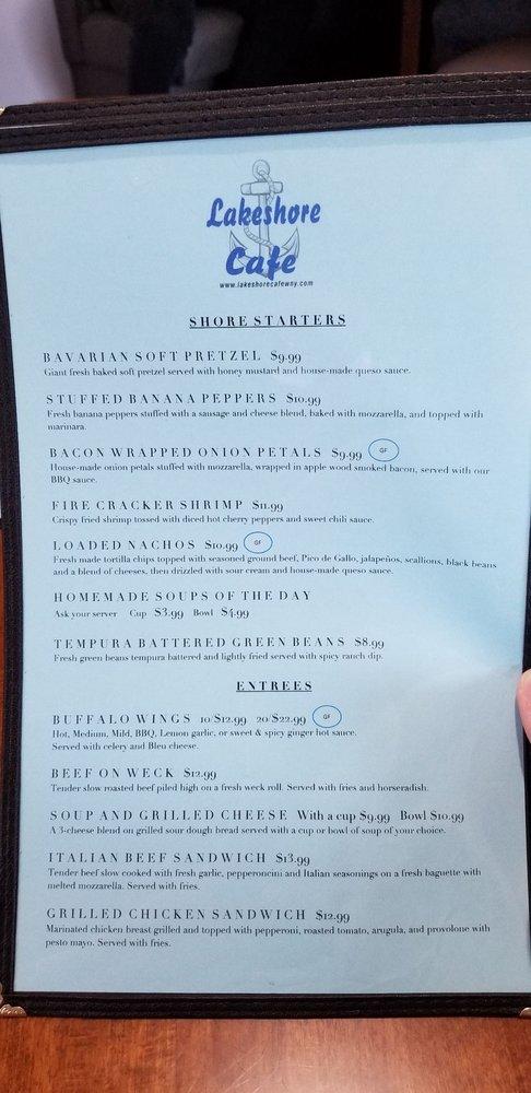 Menu at Lake Shore Cafe, Blasdell