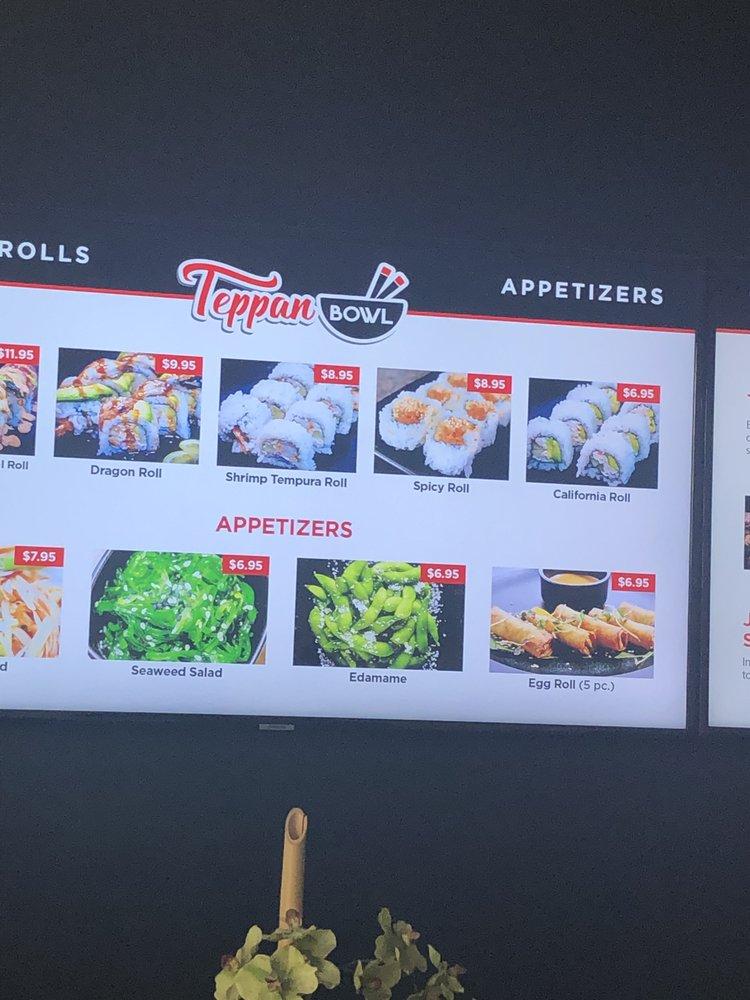 Menu at Teppan Bowl restaurant, Clovis