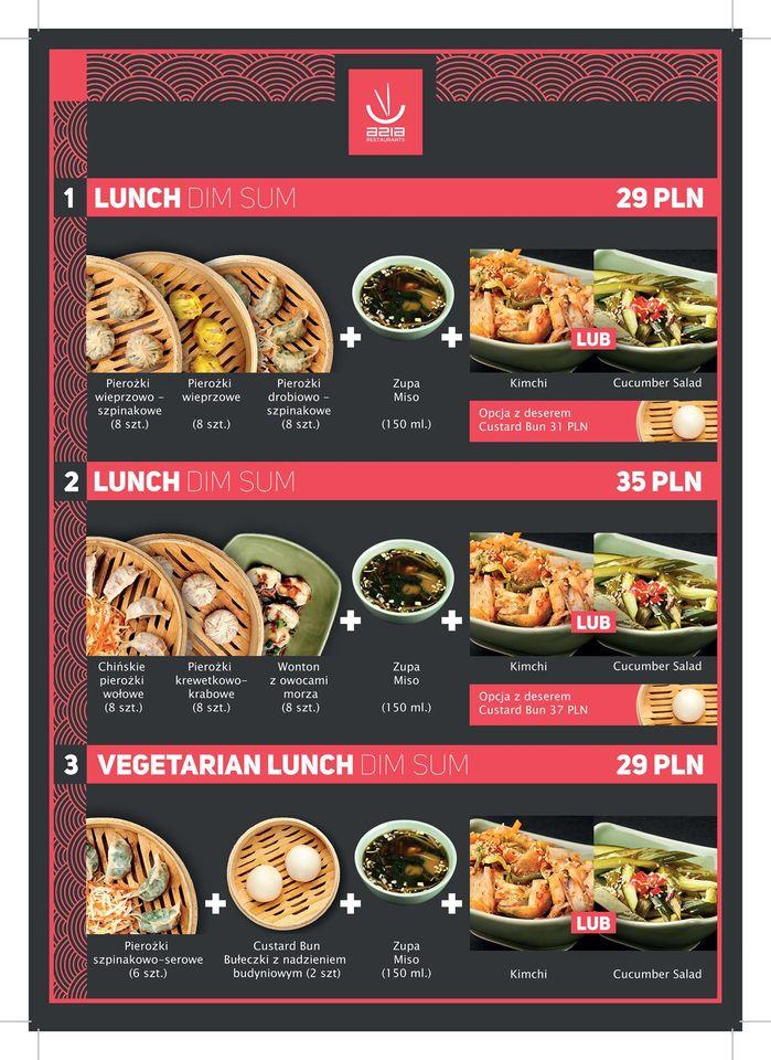 Menu at Dim Sum restaurant, Warsaw