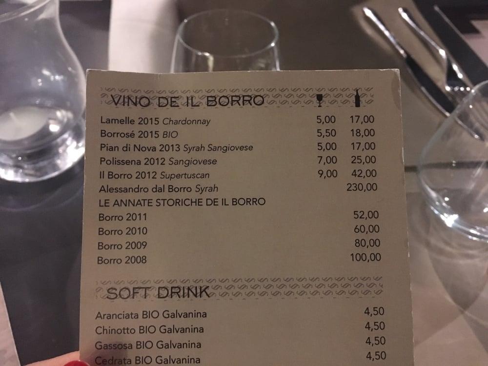 Menu at Il Borro Tuscan Bistro pub & bar, Florence
