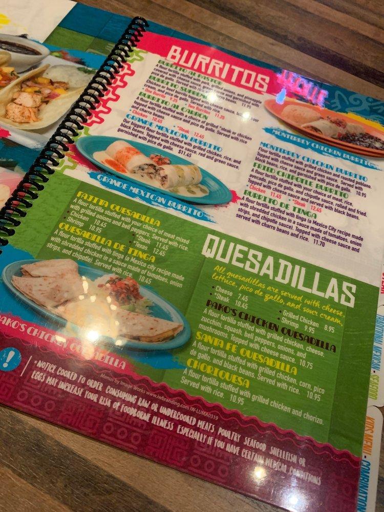 Menu at Luna Maya Mexican Cantina restaurant, Kennesaw