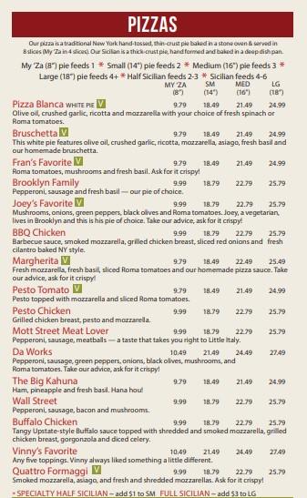 Menu at NYPD Pizza pizzeria, Scottsdale, N Pima Rd #140