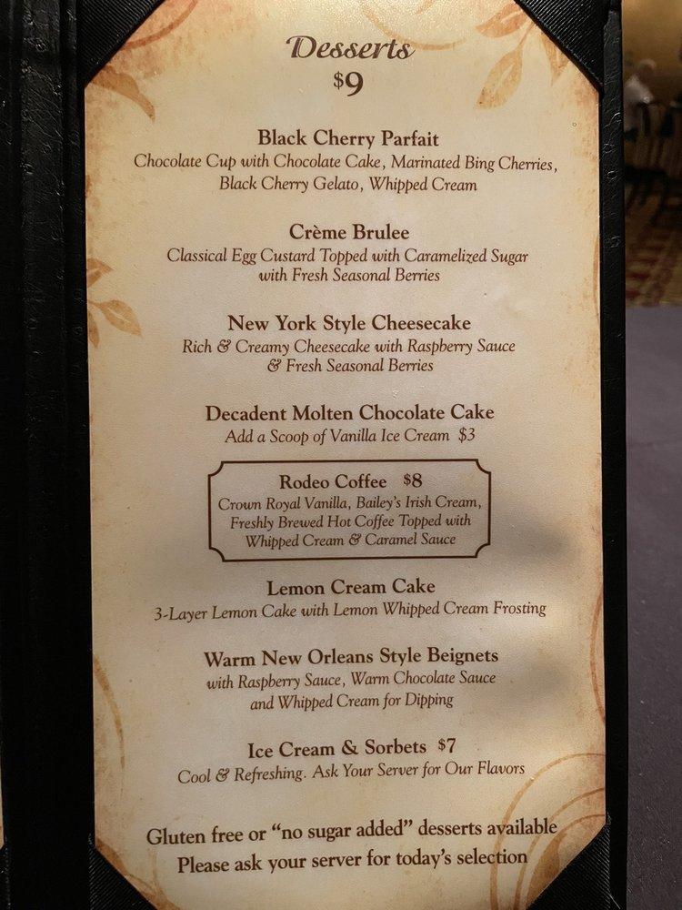 Menu at Silverado Steak House pub & bar, Las Vegas, Las Vegas Blvd S