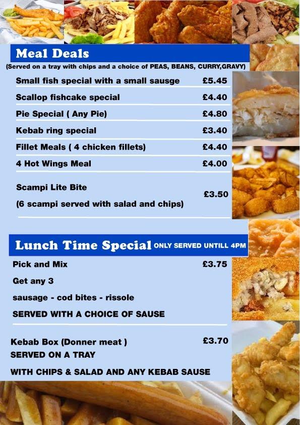 Menu at Thurcroft Fish Bar, Rotherham