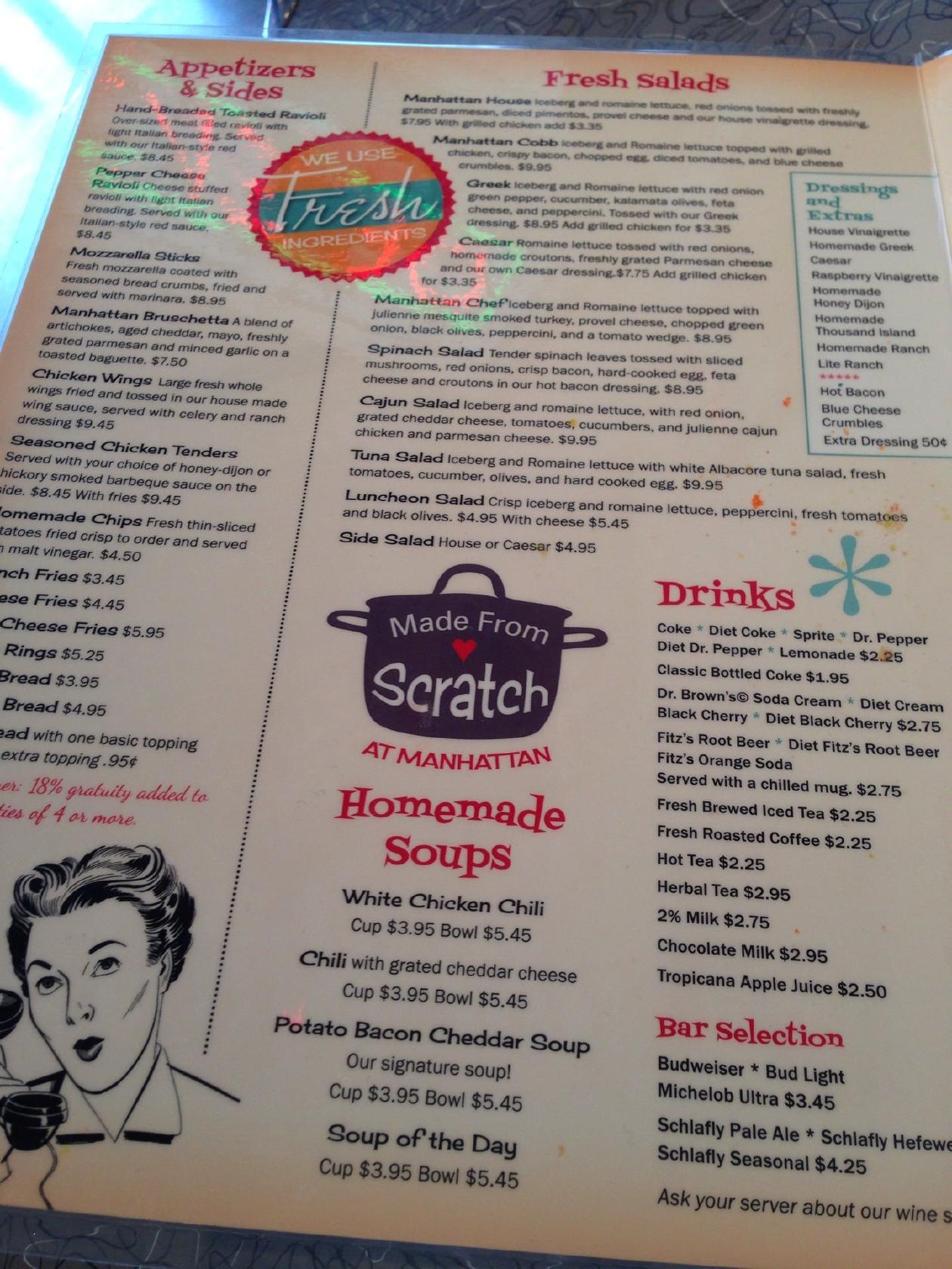 Menu at Cafe Manhattan, Clayton, 505 S Hanley Rd