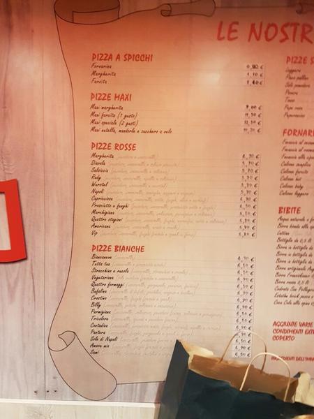 Menu da L'Arte della Pizza pizzeria, Ancona, Via Benincasa