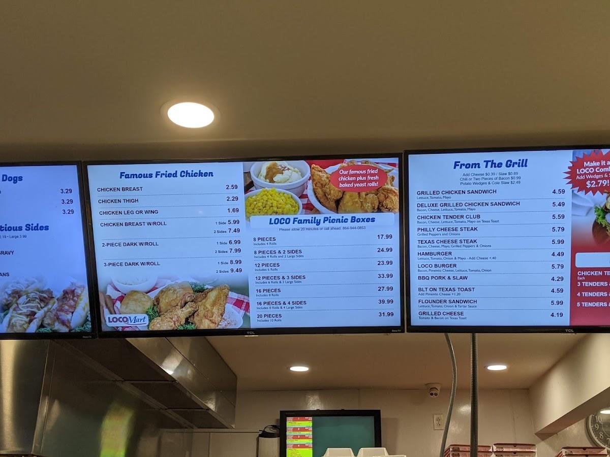 Menu at Marathon Gas Loco Mart (Jakes) cafe, Salem