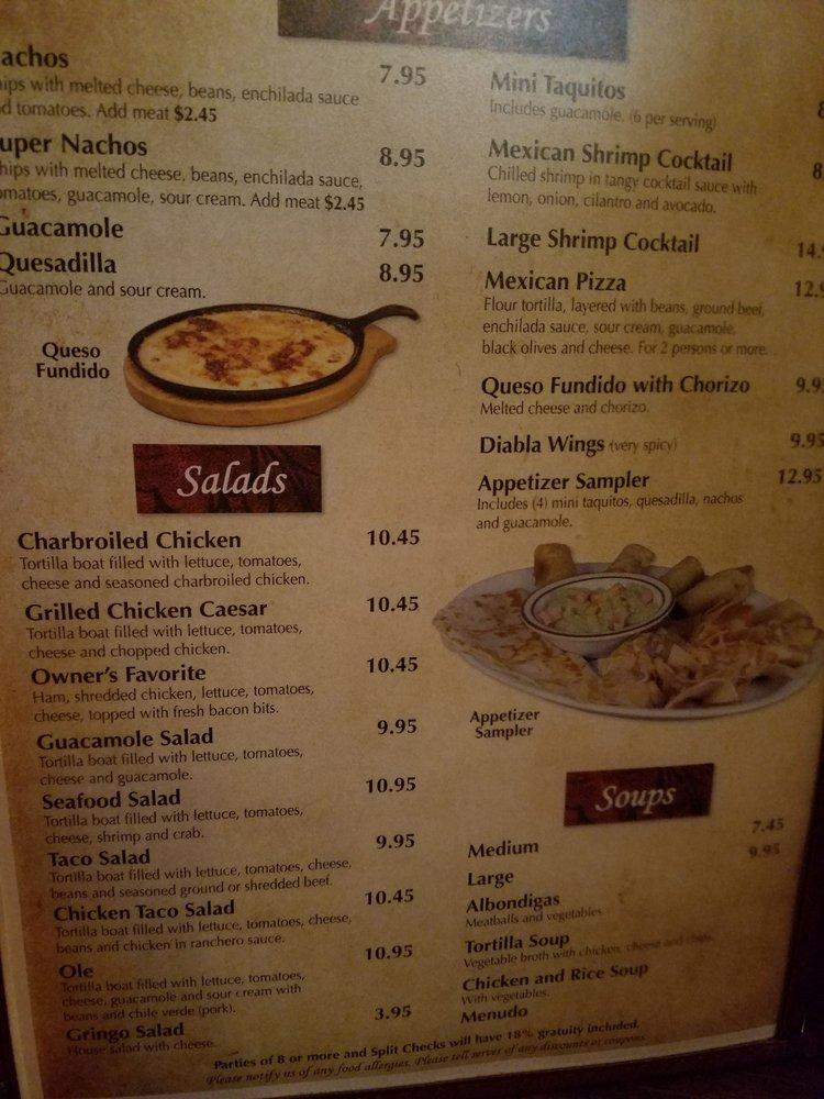 Menu at Mi Cocina Restaurant, Highland, Highland Ave Suite A