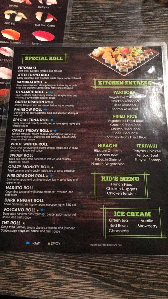 Menu at See-Wee-Roll Japanese Restaurant, Mobile