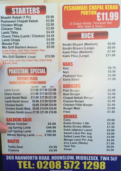 Menu at Taste of Pakistan Restaurant and Take away, London