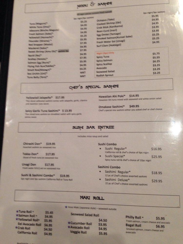 Menu at Enzo Sushi & Steak restaurant, Johns Creek