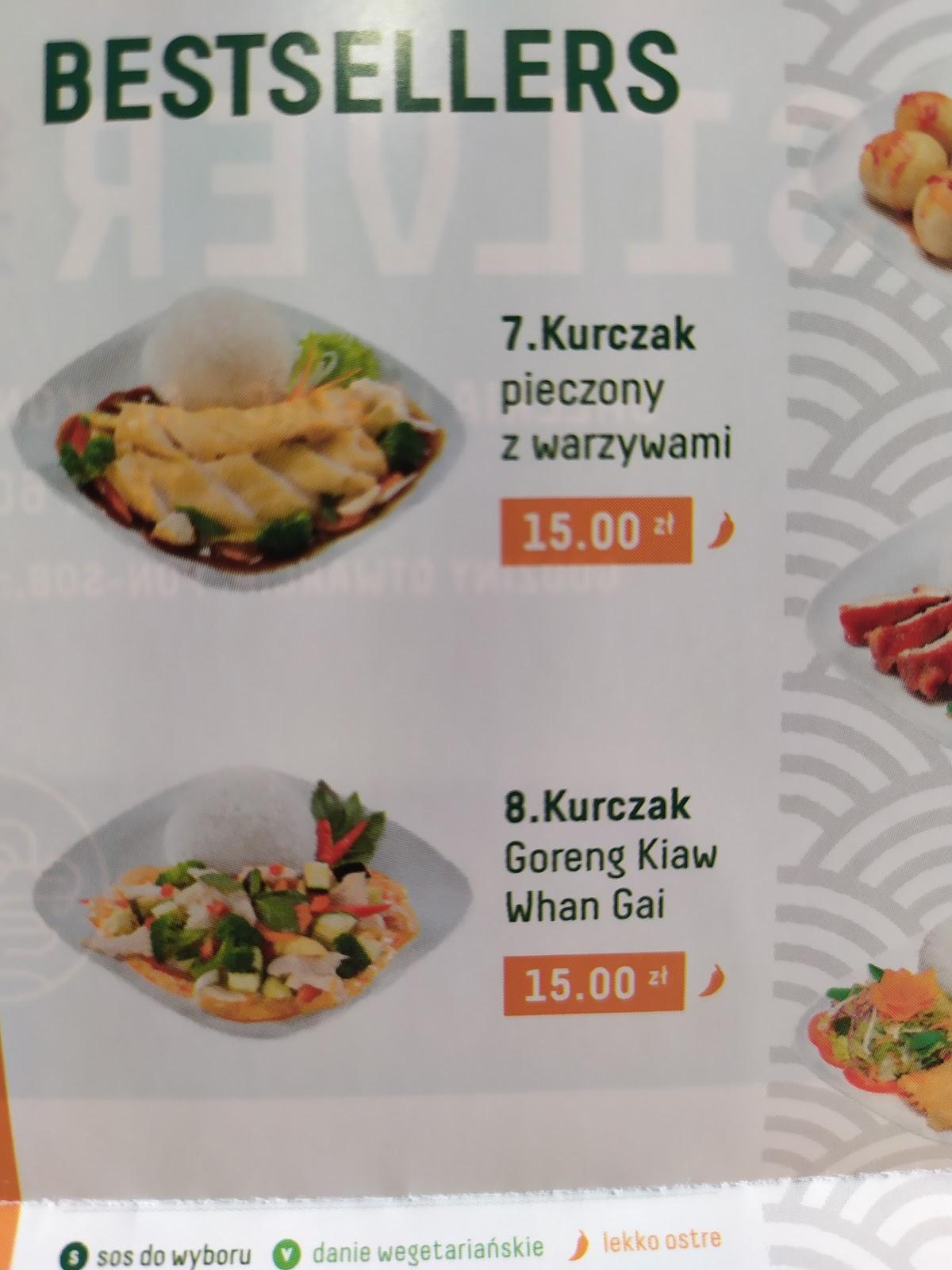 Menu at Silver Dragon restaurant, Leszno