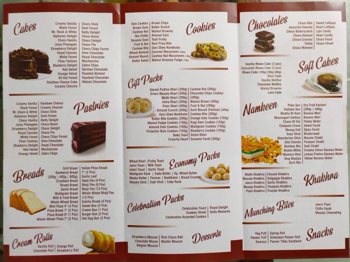 Menu at Atul Bakery | Athwalines, Surat, Surat