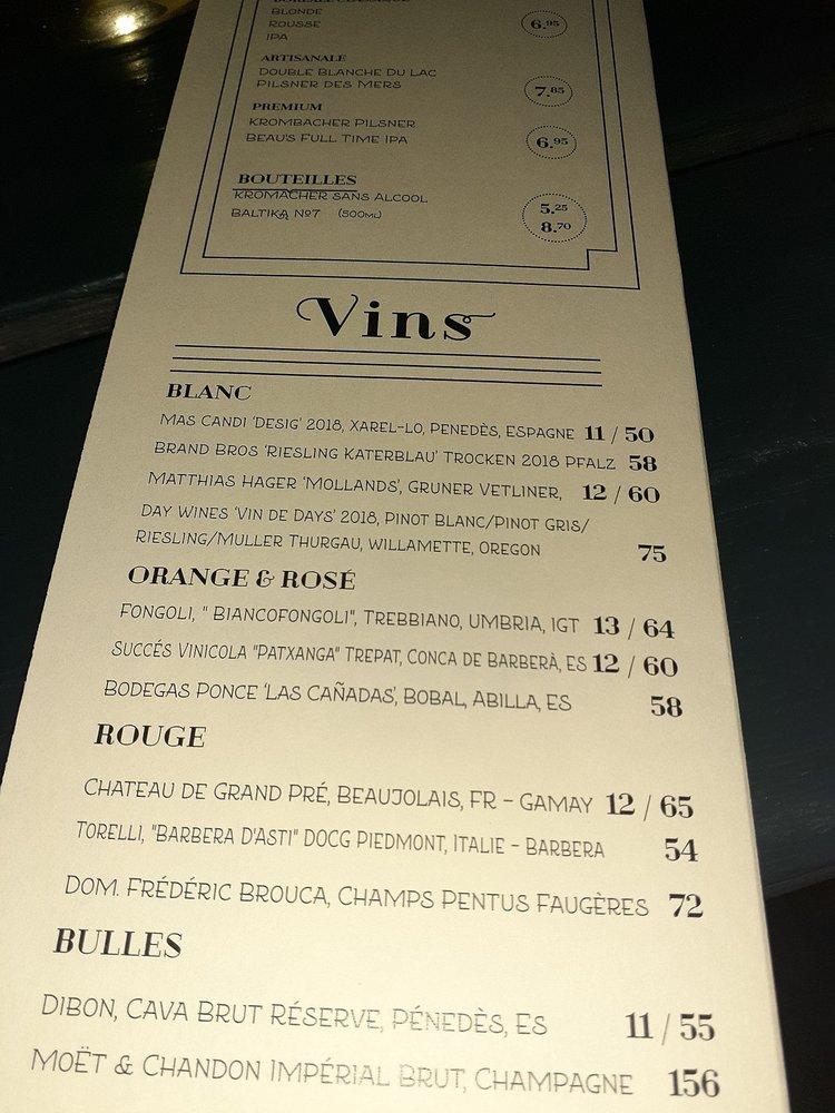 Menu at Bar Datcha, Montreal