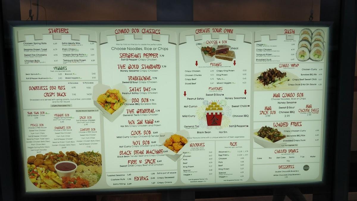 Menu at Fort Woks fast food, Didcot