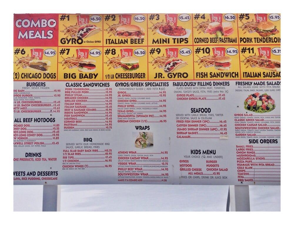 Menu at King Gyros Goshen restaurant, Goshen, 507 W Pike St