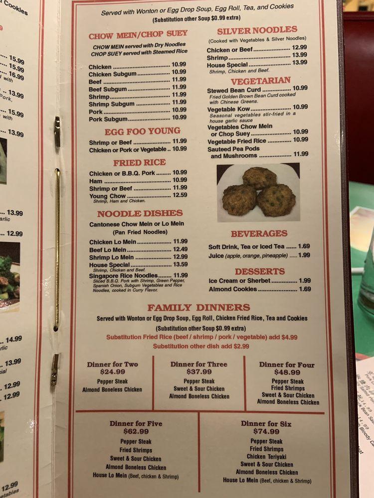 Menu at Wing Hong Restaurant, Southfield