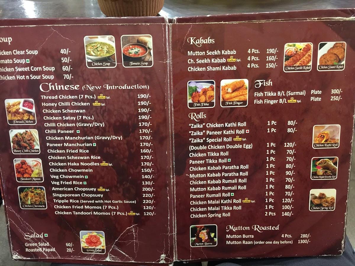 Menu at Zaika Foods, New Delhi