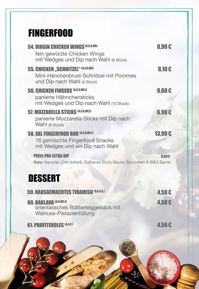 Speisekarte von Emi's Pizza Service, Lindau (Bodensee)
