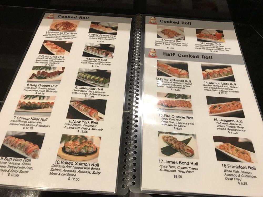 Menu at Fujiyama restaurant, Dallas