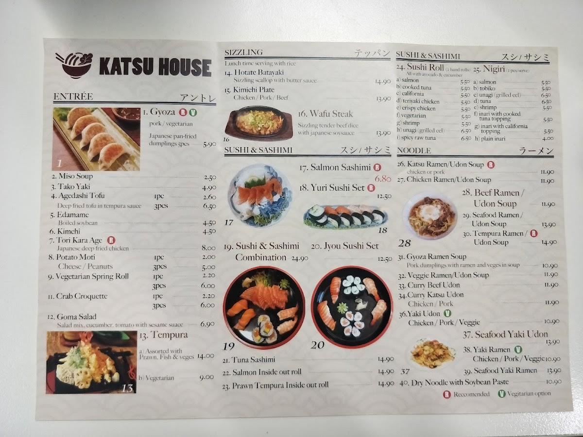 Menu at Katsu House restaurant, Docklands