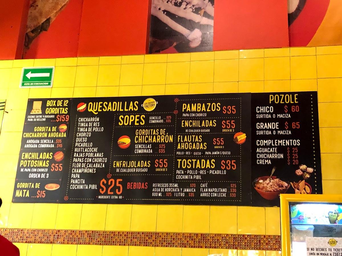 Carta del restaurante Las Quekas Factory del Coyoacán, Los Gavilanes