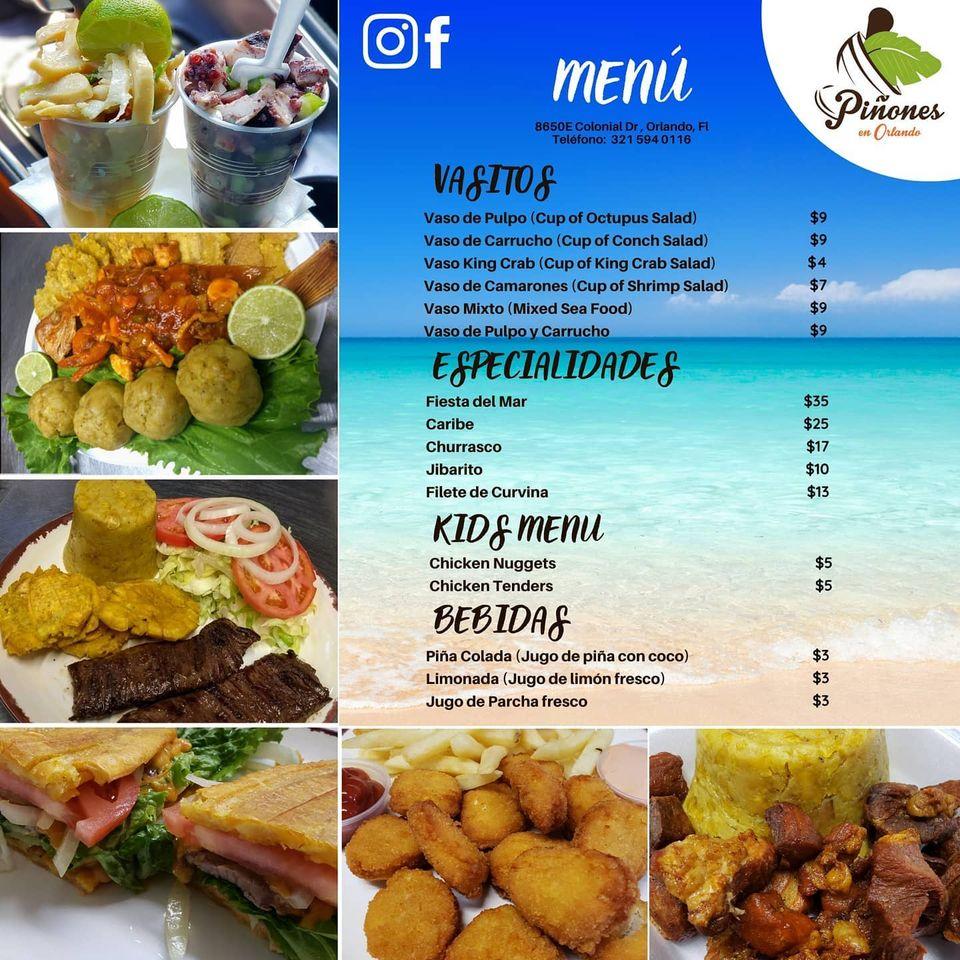 Menu at Piñones en Orlando restaurant, Orlando, E Colonial Dr