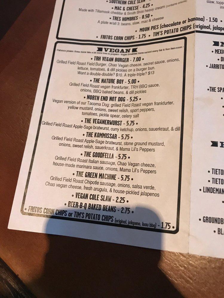 Menu at The Red Hot pub & bar, Tacoma, 6th Ave