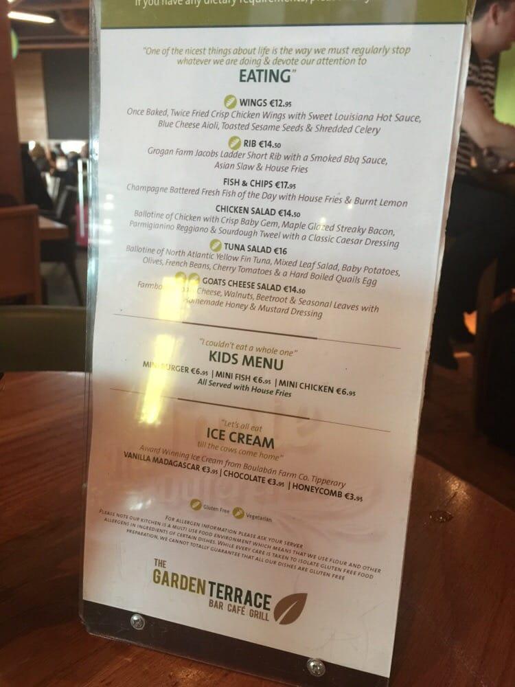 Menu at The Garden Terrace pub & bar, Dublin
