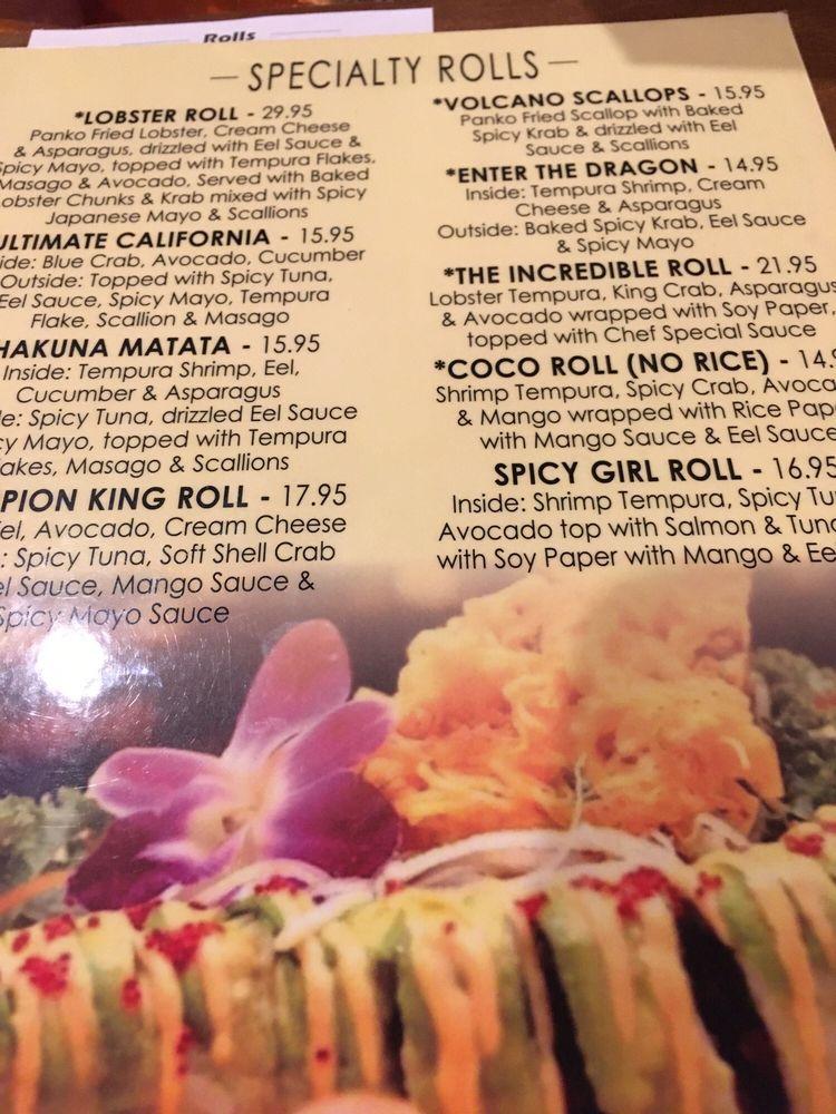 Menu at Yellowfin Sushi & Saké Bar, Cape Coral