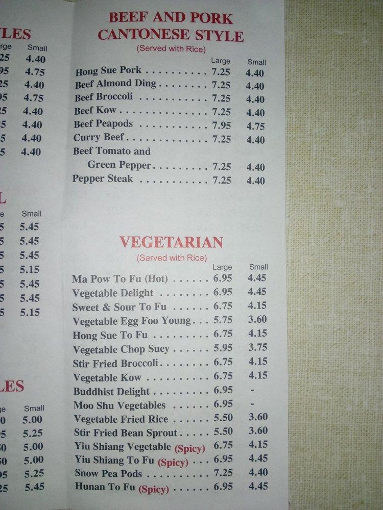 Menu at Beijin Palace restaurant, Berrien Springs