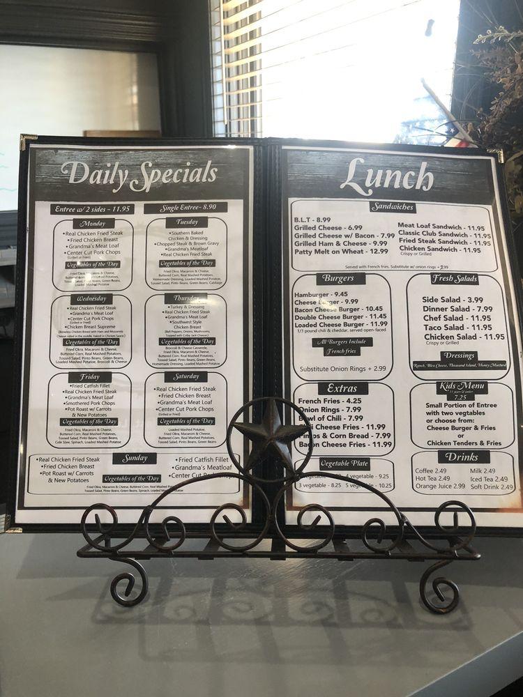 Menu at Real Texas Cafe, Euless