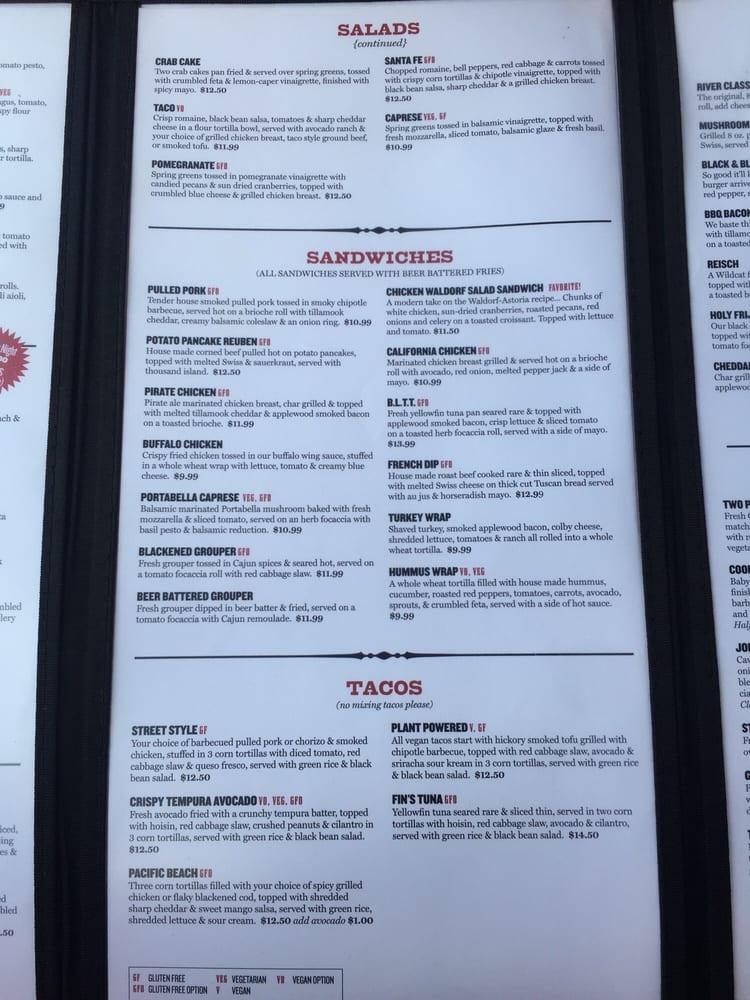 Menu at Rocky River Brewing Co pizzeria, Rocky River