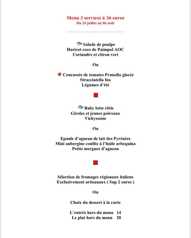 Menu au Le Coq en Pâte, Woluwe-Saint-Lambert