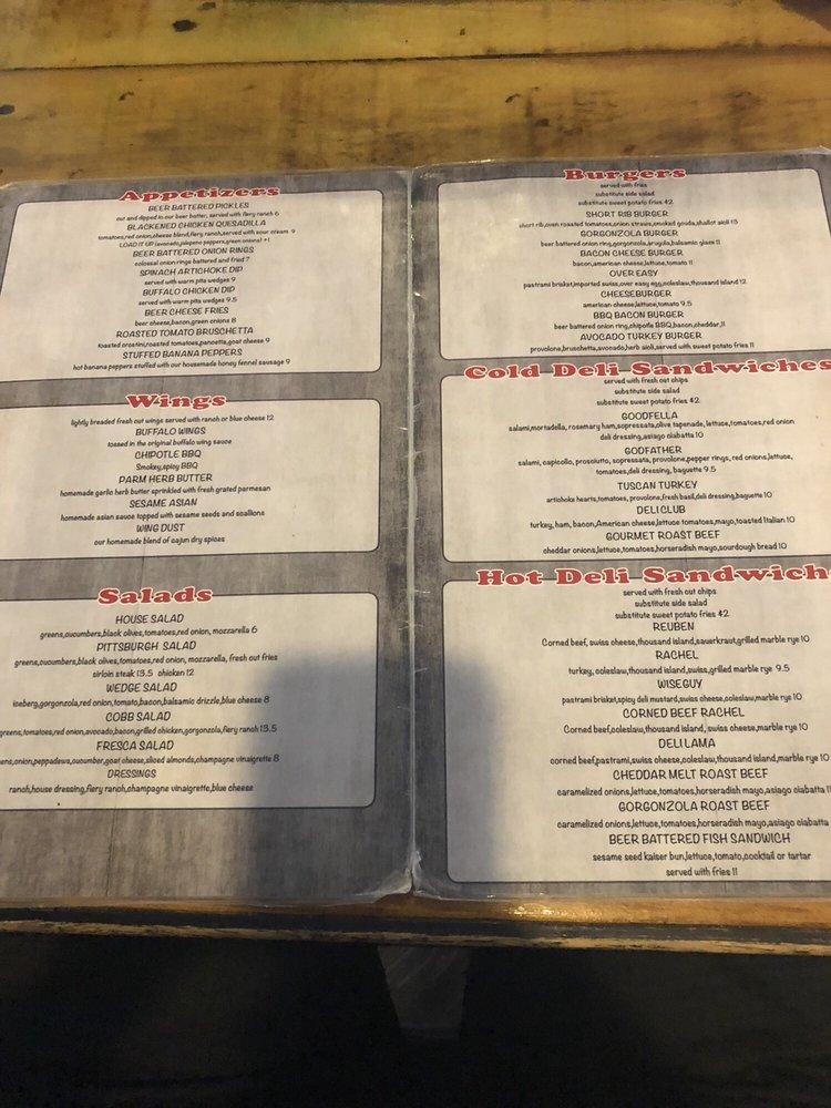 Menu at GoodFellas DraftHouse cafe, Economy, Mt Nebo Rd