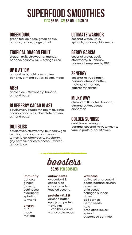 Menu at Green & Tonic pub & bar, Fairfield