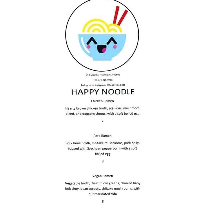 Menu at Happy Noodle, Barnstable