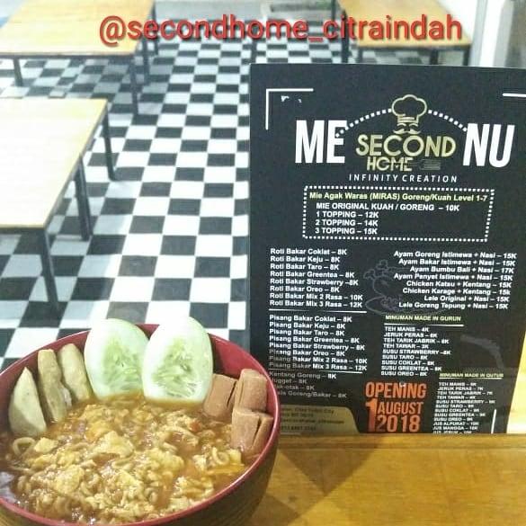 Menu at Kedai Secondhome cafe, Jonggol