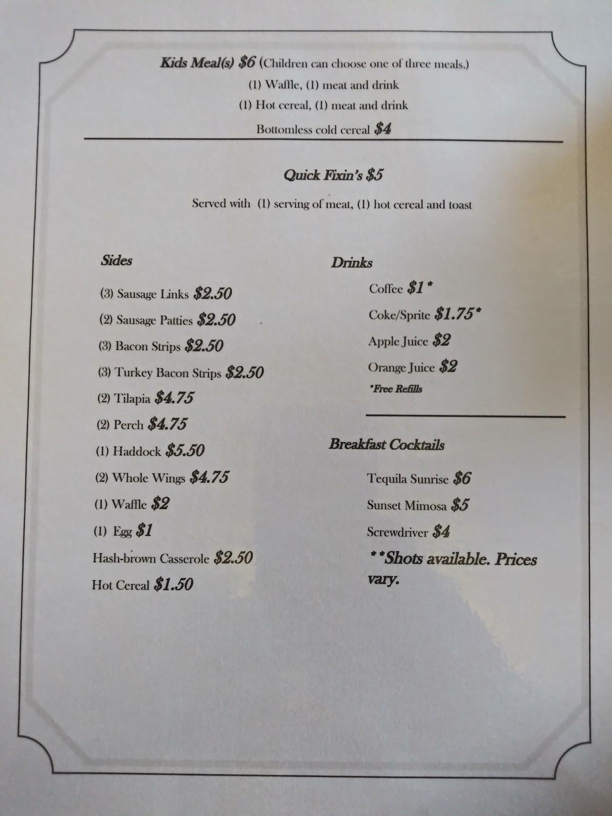Menu at Martha's Boulevard Tavern BBQ, Youngstown