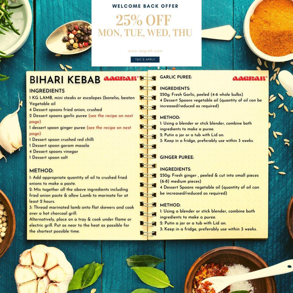Menu at Aagrah Pudsey Kashmiri Restaurant, Bradford, The Aagrah Building