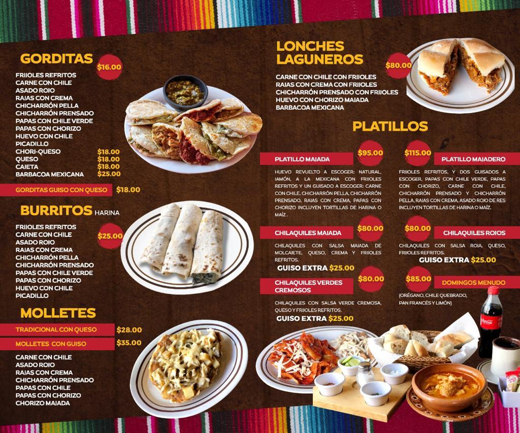 Carta del restaurante Gorditas Majaderas (Abasolo), Torreón
