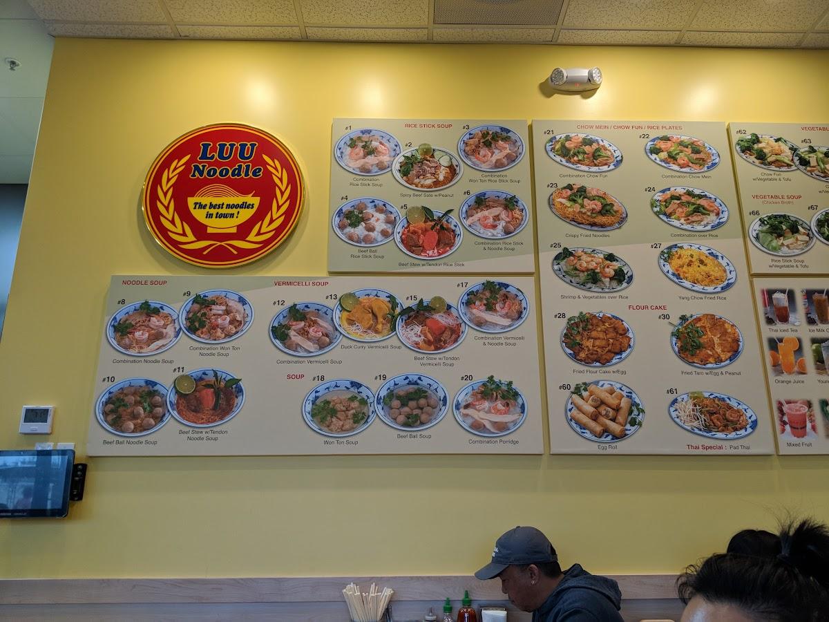 Menu at New Tung Kee Noodle restaurant, San Jose