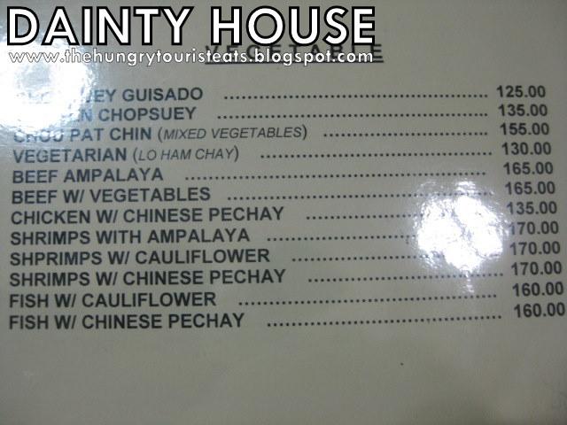 Menu at DAINTY HOUSE RESTAURANT, Iloilo City