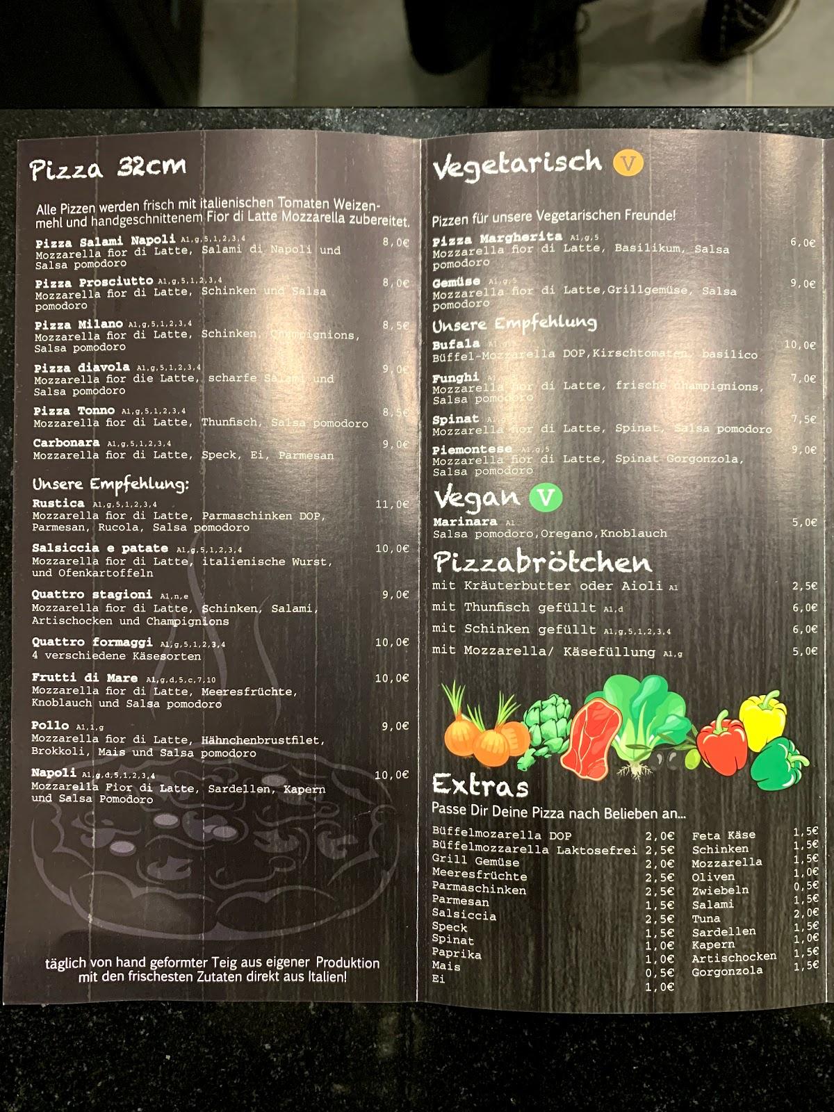 Menu at Made in Italy restaurant, Hürth