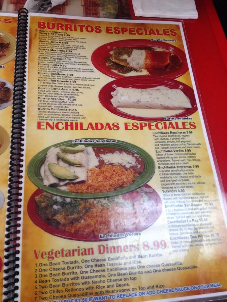 Menu at Dos Primos restaurant, Potosi
